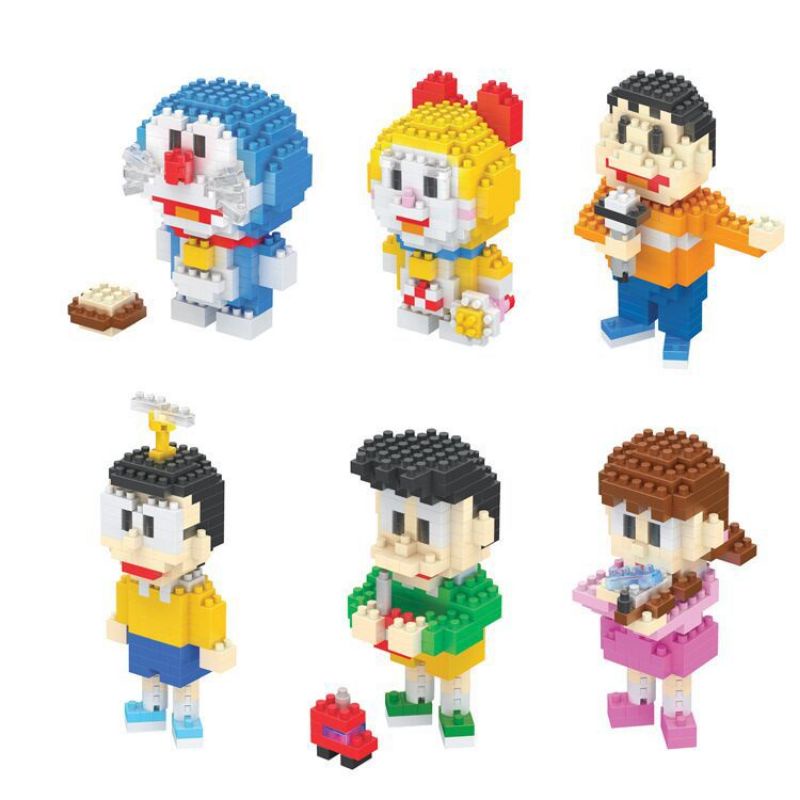 Jual Doraemon DIY Bricks Mini Lego Toys Model Kartun Building Blok ...