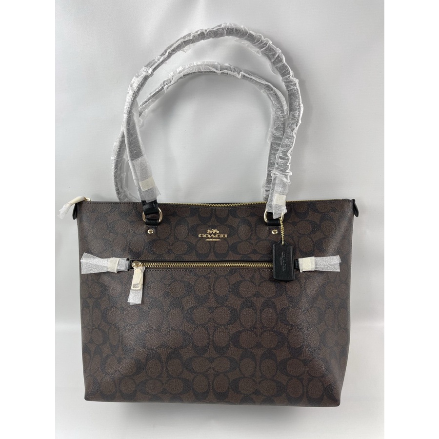 Jual COACH C79609 Signature Gallery Tote Brown Black | Shopee Indonesia