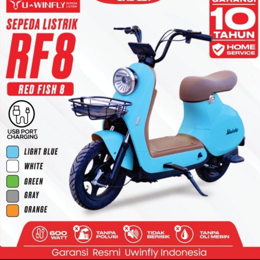 Jual SEPEDA LISTRIK UWINFLY REDFISH 8 RF8 - 12 AH | Shopee Indonesia
