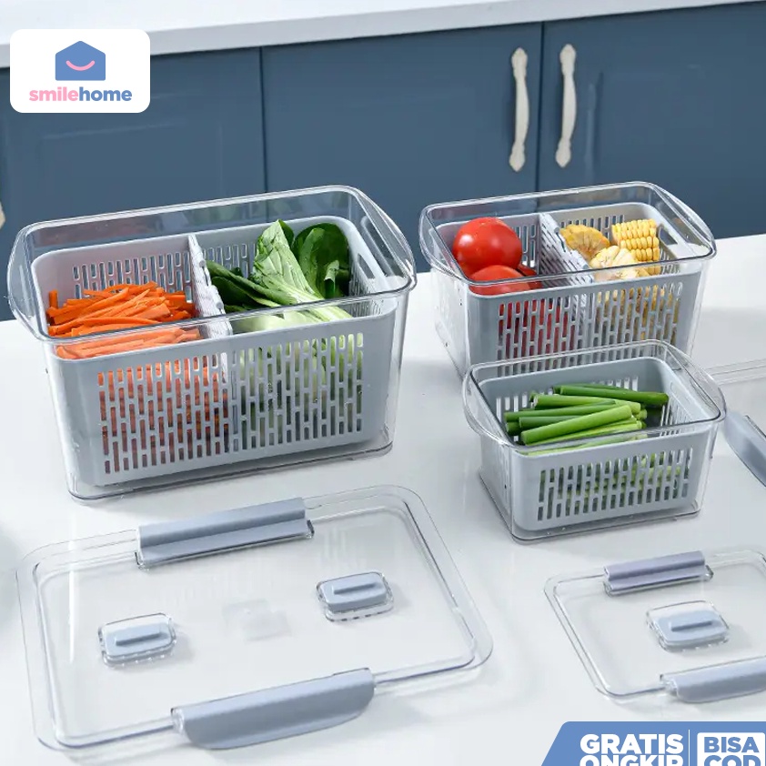 Jual TERMURAH!. SMILEHOME Kotak Penyimpanan Buah Sayur Kulkas ...