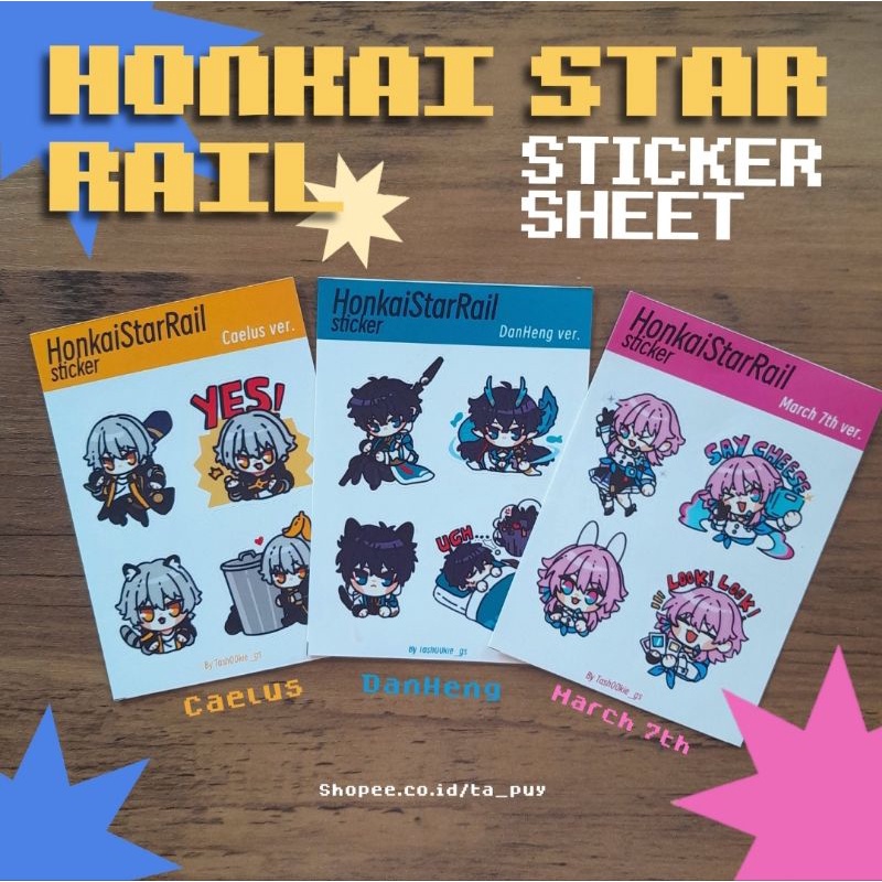 Jual [NEW] HonkaiStarRail Mini Sticker Sheet Caelus, Danheng, March 7th ...