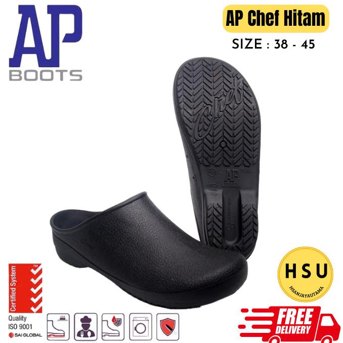 Jual sepatu chef sepatu dapur / sepatu AP chef murah meriah HITAM ...