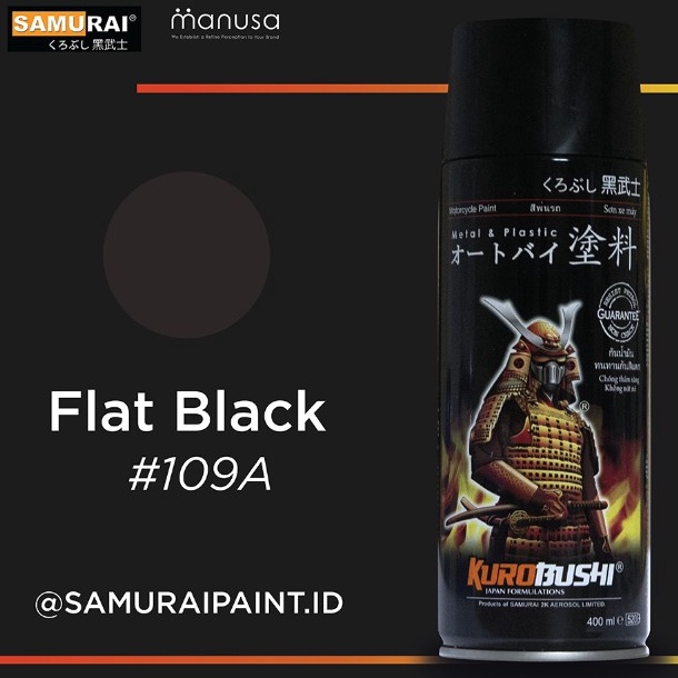 Jual New Samurai Paint Standard colour #109a flat black ( isi 400ml ...