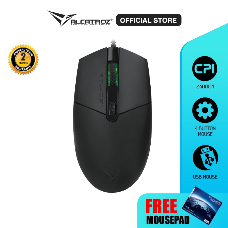 Jual Miliki Sekarang Mouse Kabel Alcatroz Mouse Wired Asic Pro 8 | 2400 CPI High Resolution ...