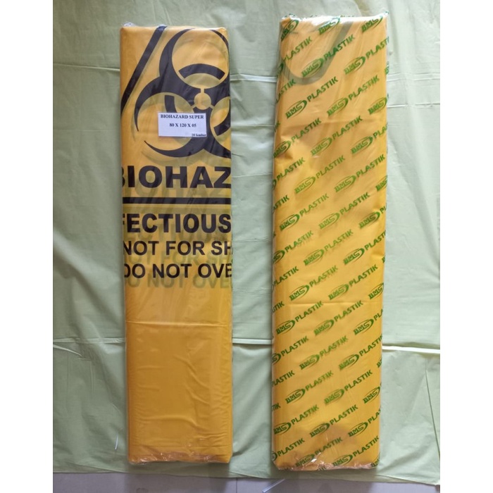 Jual PLASTIK SAMPAH INFEKSIUS - LIMBAH MEDIS B3 LOGO BIOHAZARD 80 X 120 ...