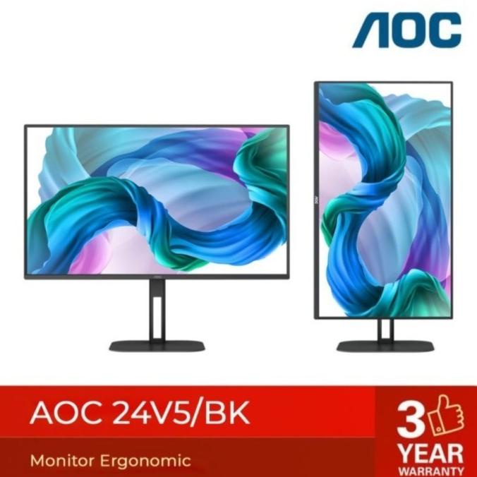 Jual Monitor Aoc 24V5/Bk 24 Inch 75Hz Srgb 101% Monitor Ergonomic Ips ...