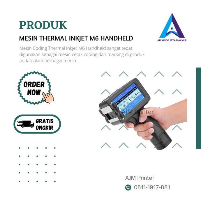 Jual Mesin Coding M6 Handheld Inkjet Printer, Expiry Date, Barcode, QR ...