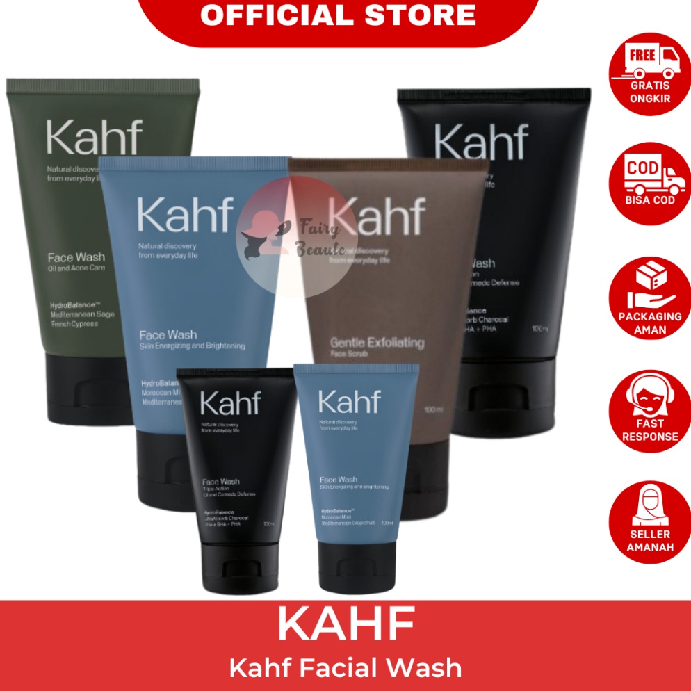 Jual TrxR7d7C KAHF Face Wash Indonesia / Sabun Wajah Pria 100ml / Skin ...