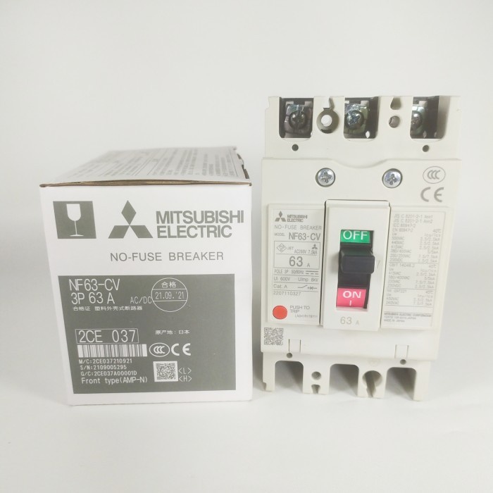 Jual Terlaris No Fuse Breaker Nfb Mccb 3P Mitsubishi Nf63-Cv 20A/25A/32A/40A/50A/63A | Shopee ...