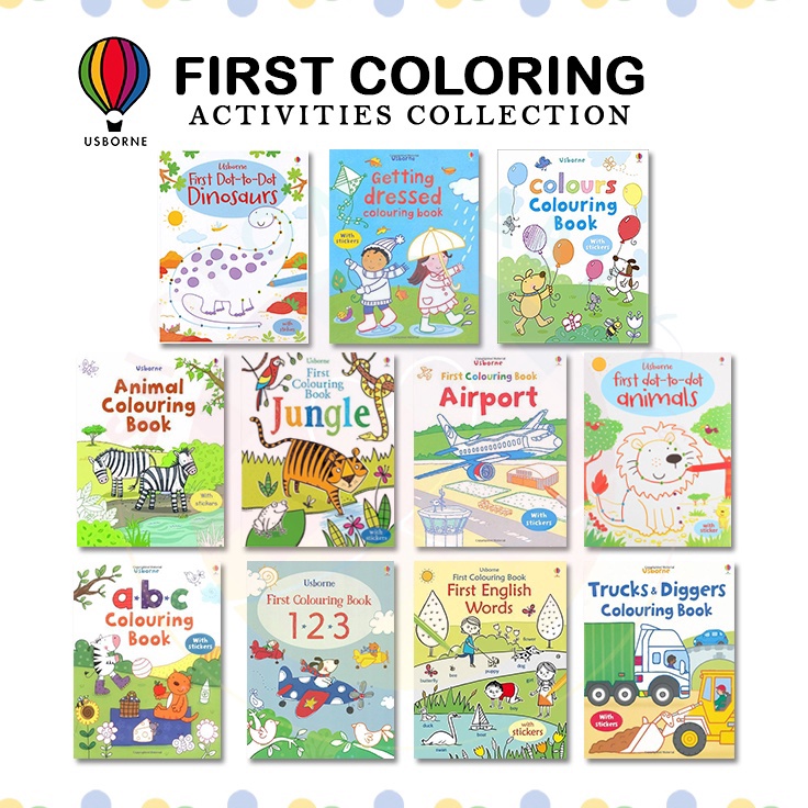 Jual CPGN7857 TERMURAH JKT Usborne First Coloring with Sticker English ...