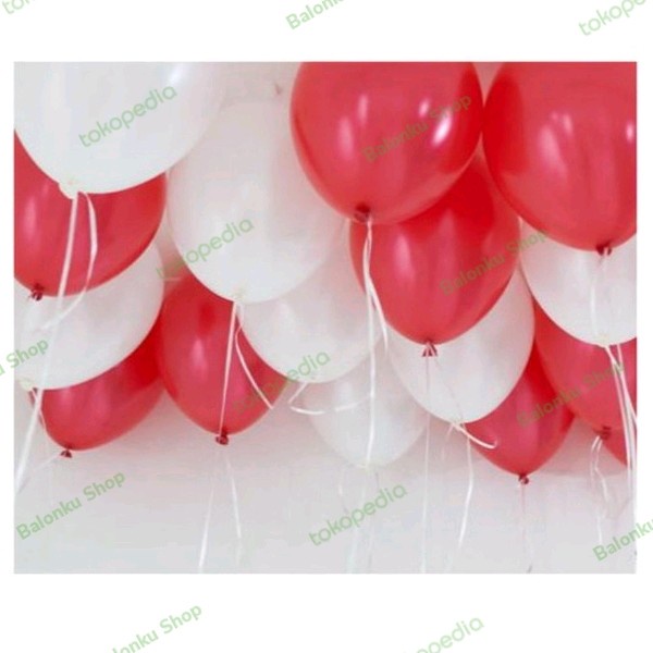Jual Star Balon Latex Merah Putih Isi 50 Pcs / Balon Merah Putih ...
