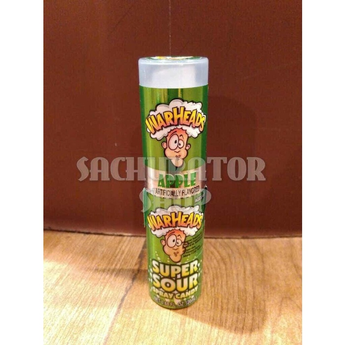 Jual Permen Warheads War Heads Green Apple Super Sour Spray Candy 20 Ml ...