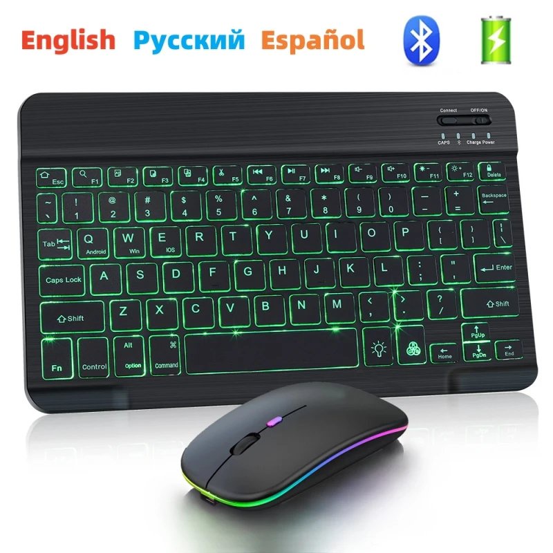 Jual &Mini Bluetooth Keyboard RGB Wireless Keyboard Rechargeable For ...