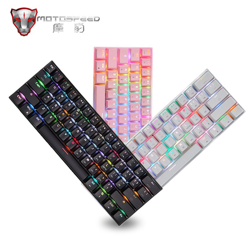 Jual &Motospeed CK62 RGB Mechanical Keyboard 61 Keys Bluetooth Wireless ...