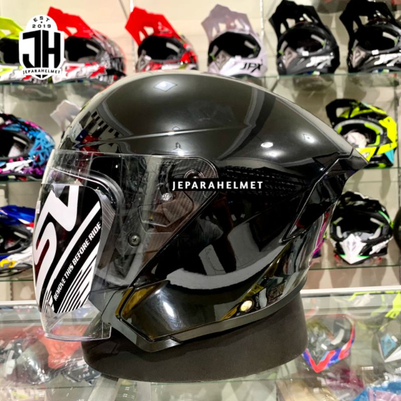 Jual Helm Half Face RSV New Windtail Solid Polos Met Black Hitam Gloss ...