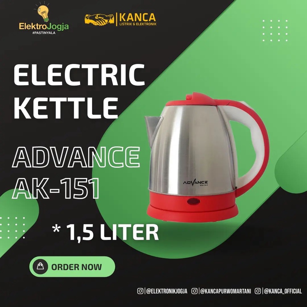 Jual Advance AK-151 Electric Kettle 1,5 Liter Teko Listrik AK151 ...