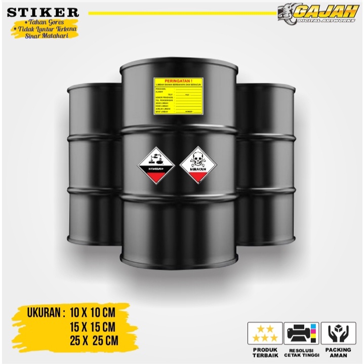Jual Stiker Simbol Label K3 Limbah B3 Hazmat Reaktif | Shopee Indonesia