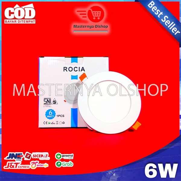 Jual ROCIA LAMPU PANEL LED 6 WATT IB BULAT DOWNLIGHT INBOW PLAFON SLIM ...
