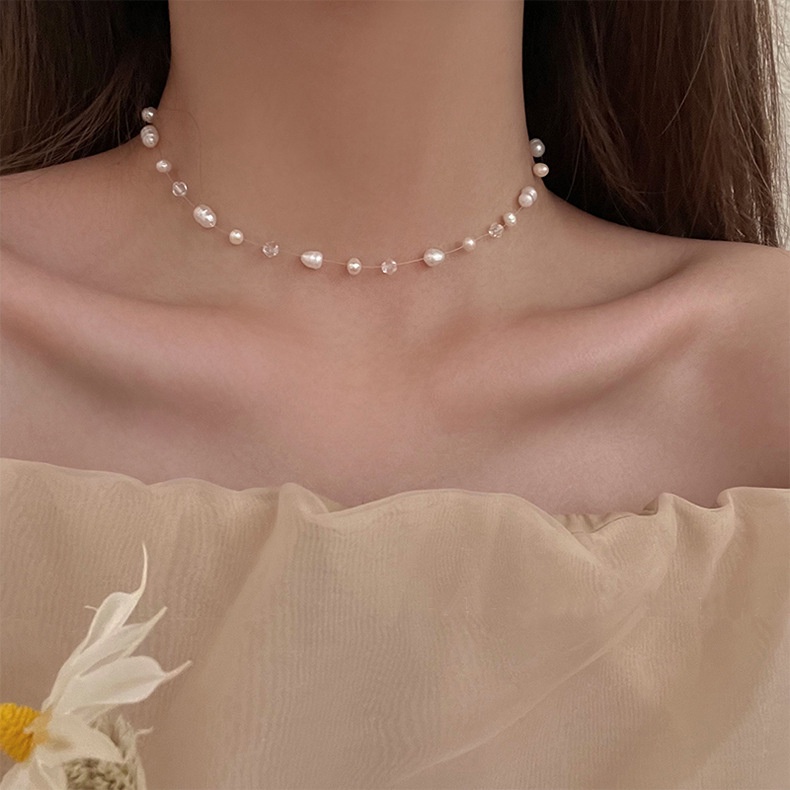 Jual HIGH END CRYSTAL NECKLACE KALUNG MUTIARA MANIK KRISTAL PUTIH ...