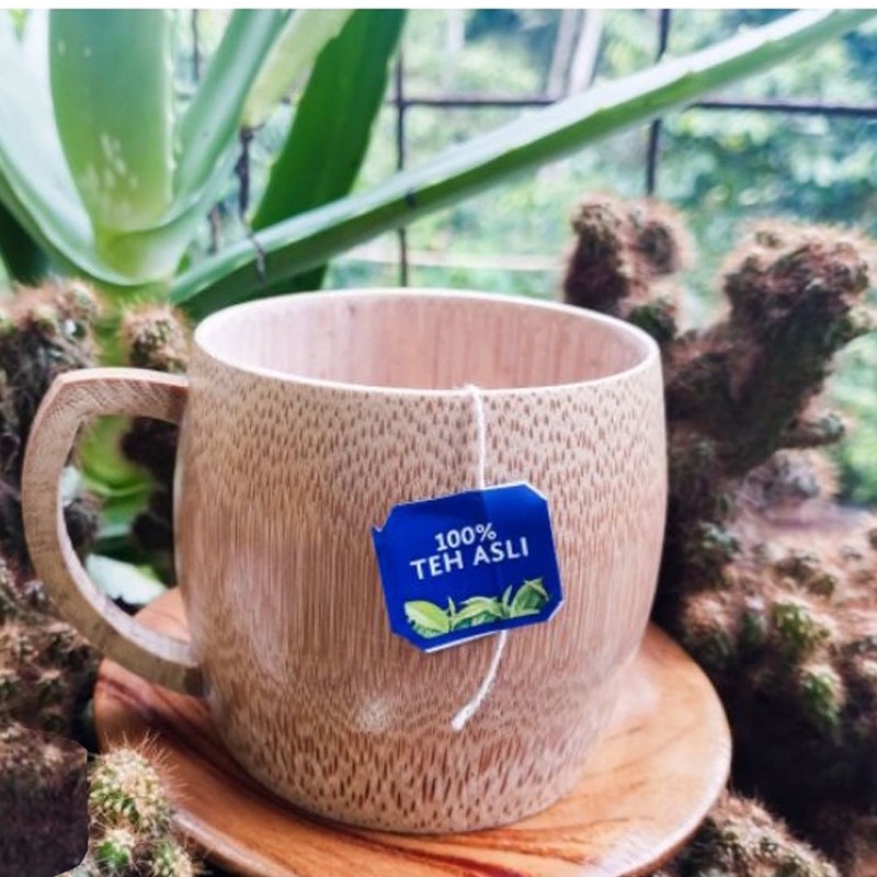Jual Gelas MuG Cangkir Bambu Bamboo Cup Gelas Kopi Teh Unik Souvenir ...