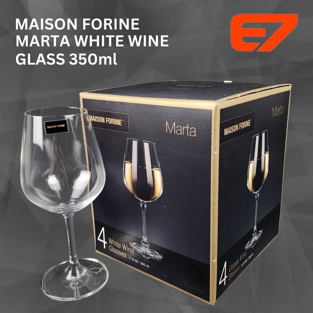 Jual Maison Forine Marta White Glass Gelas Kaca Bening 350ml (16pcs/Dus ...