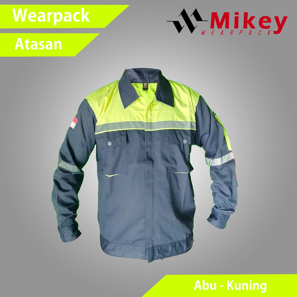 Jual Wearpack Kerja Baju Proyek Atasan Lengn Panjang Warna Abu Tua ...