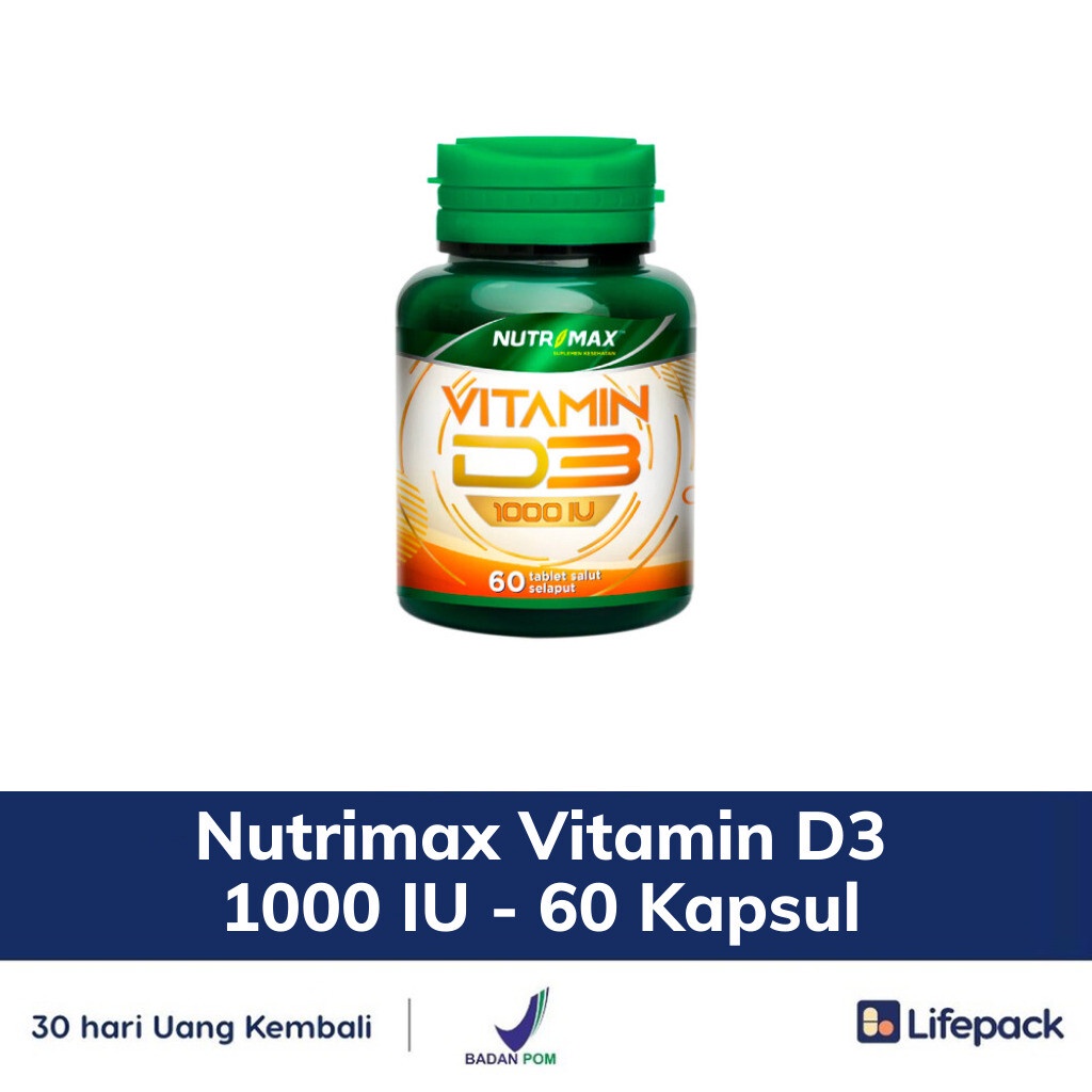 Jual Nutrimax Vitamin D3 1000 IU - 60 Kapsul - LIFEPACK | Shopee Indonesia
