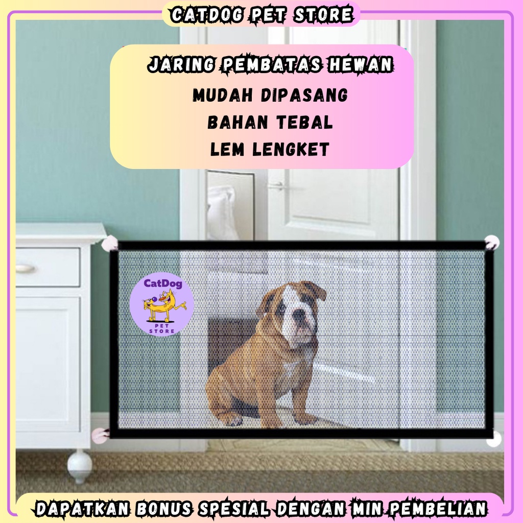 Jual PINTU PENGHALANG JARING PAGAR HEWAN KUCING ANJING MAGIC GATE ...