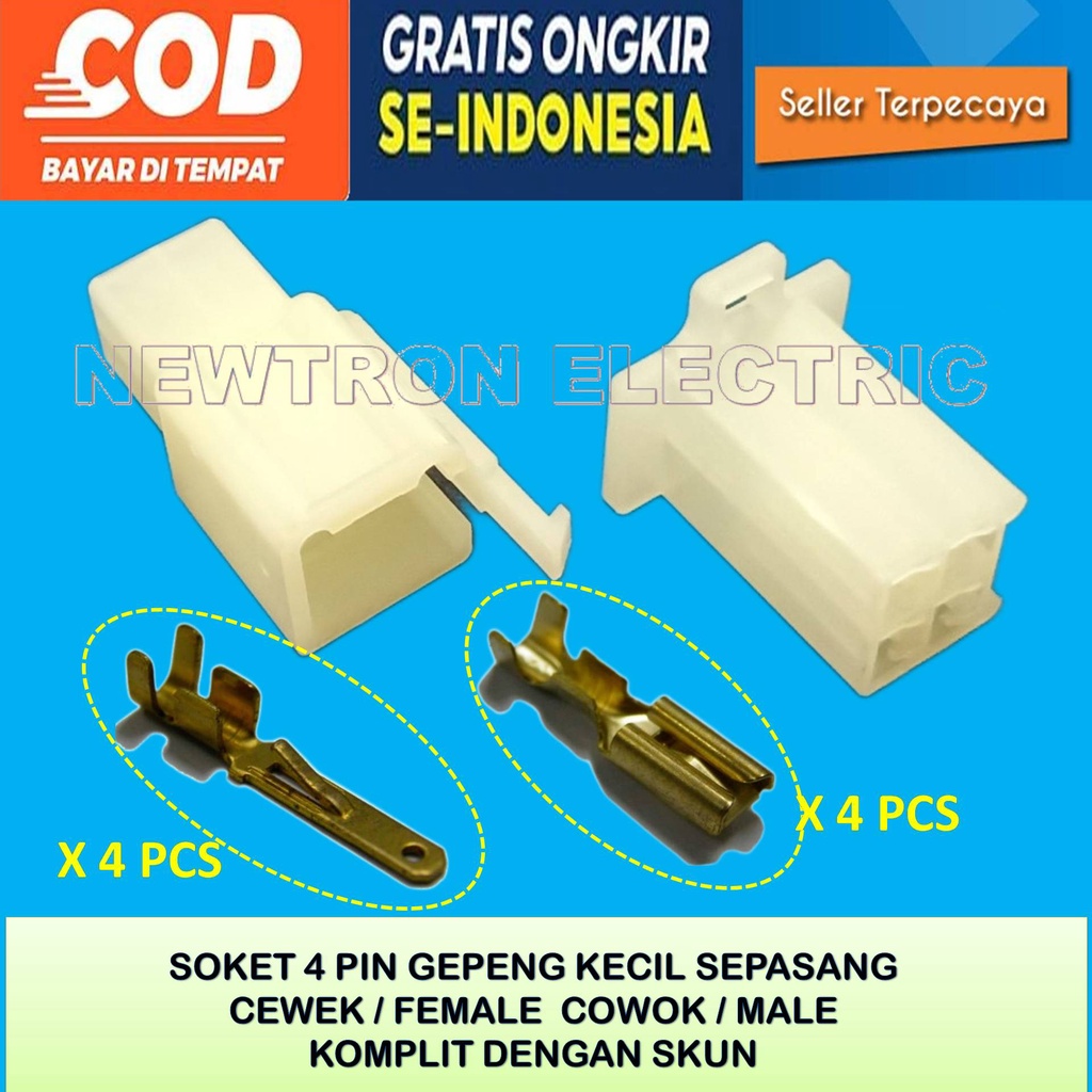 Jual SOKET 4 PIN SOKET KONEKTOR SOCKET CONNECTOR KABEL GEPENG KECIL 4 ...