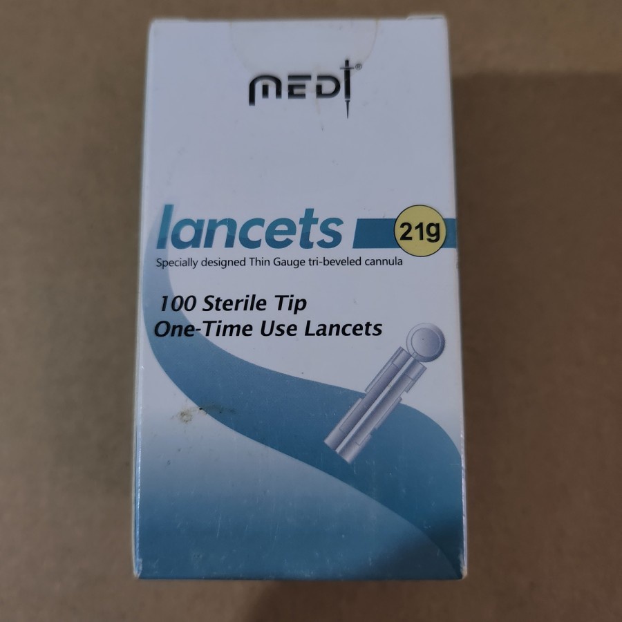 Jual Lancet Medi 21G Sterile Tip Lancets 21 G Lancing | Shopee Indonesia