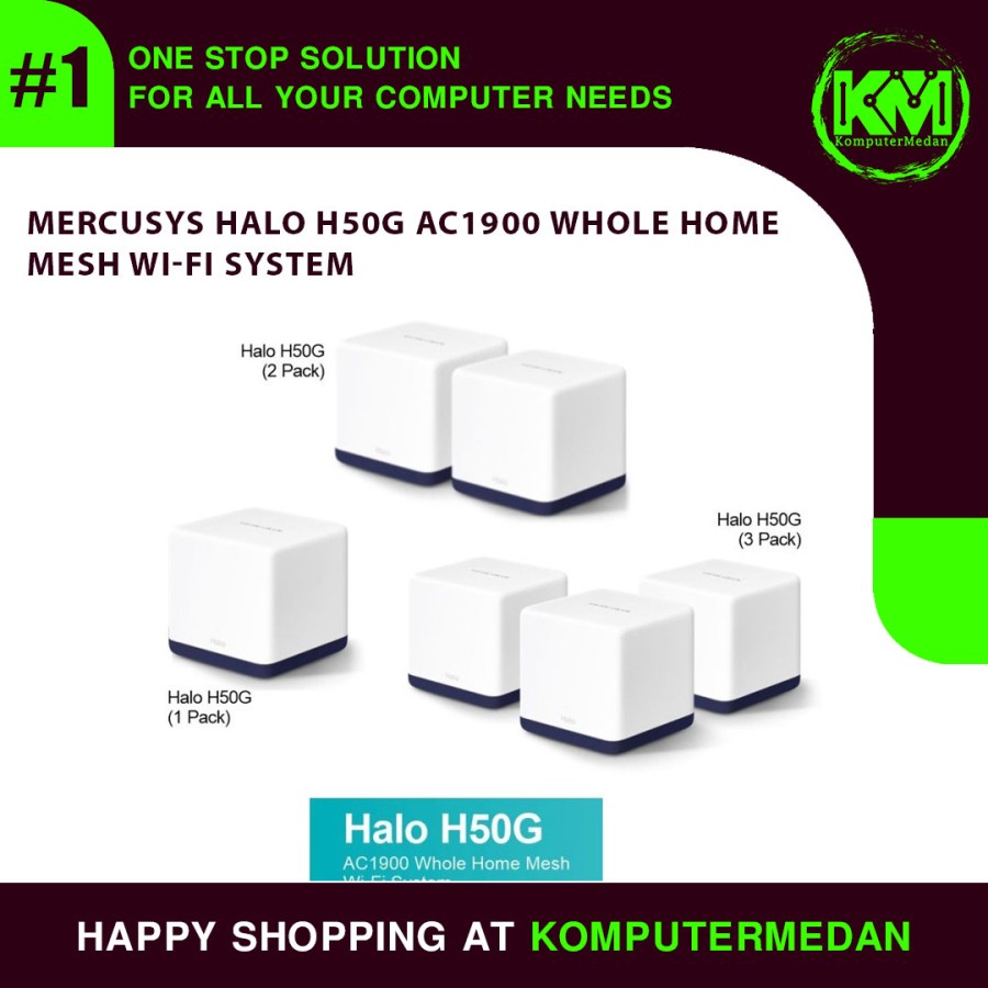 Jual Mercusys Halo H50G AC1900 Whole Home Mesh Wi-Fi System | Shopee ...