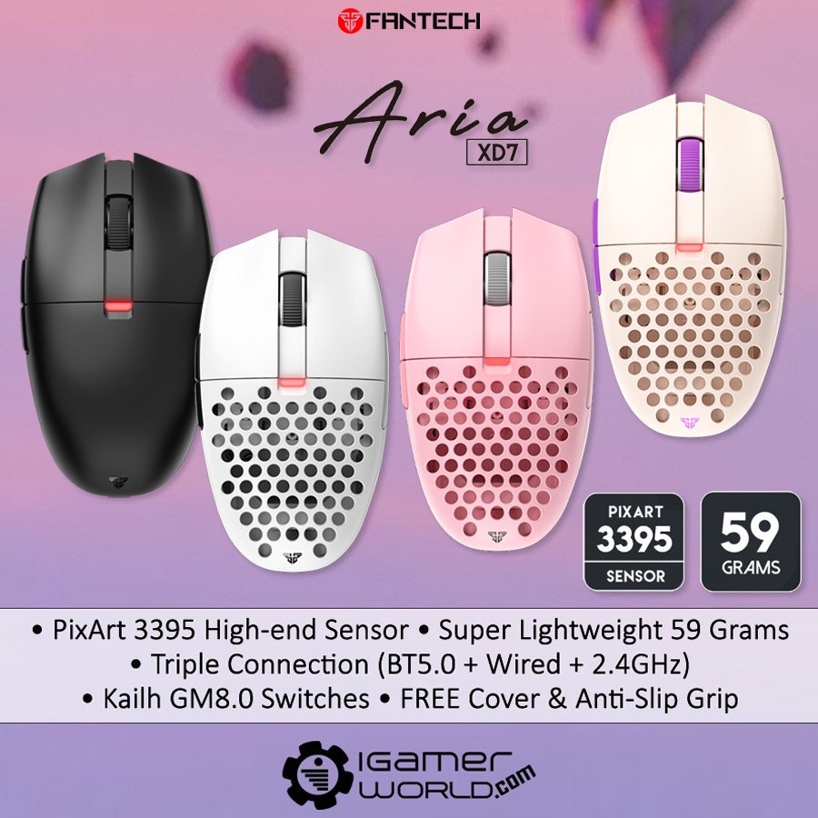 Jual Fantech Aria XD7 Wired/BT/2.4Ghz Wireless Gaming Mouse | Shopee ...