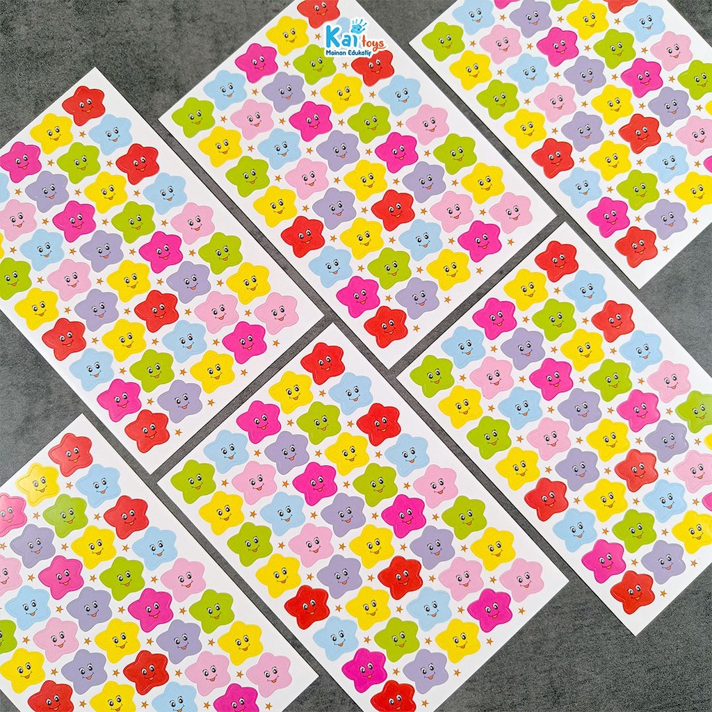 Jual Reward Stiker Bintang Tersenyum 1 PACK (10 lembar)untuk hadiah ...