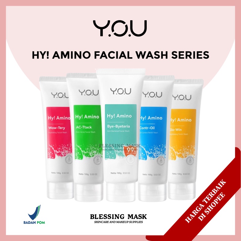 Jual YOU Hy! Amino Oil Control Facial Wash | Hydrating | Brightening ...