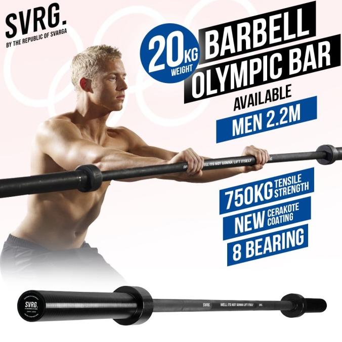 Jual Svarga Barbell Olympic Bar 20Kg - Cerakote Bar - Men Stick Barbel ...