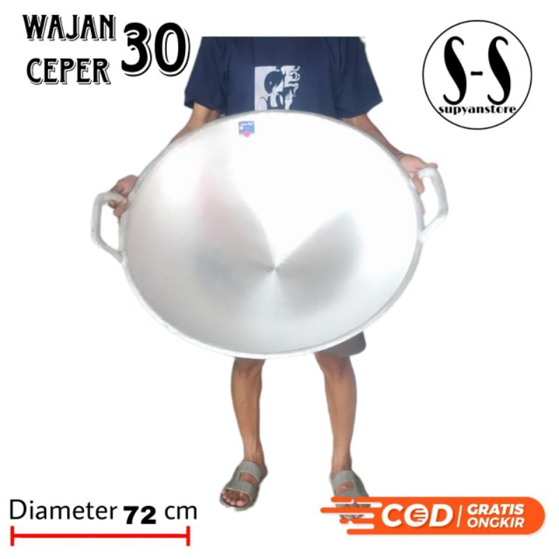 Jual Wajan super jumbo kuali ceper penggorengan besar ukuran 30 ...