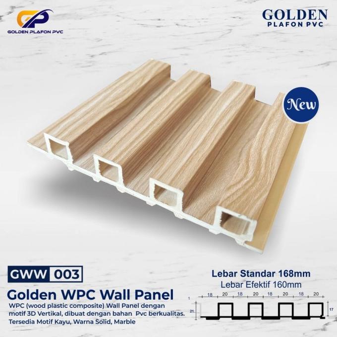 Jual WPC Wood Wall Panel Dinding Golden motif 3D GWW003 ---READY--- | Shopee Indonesia