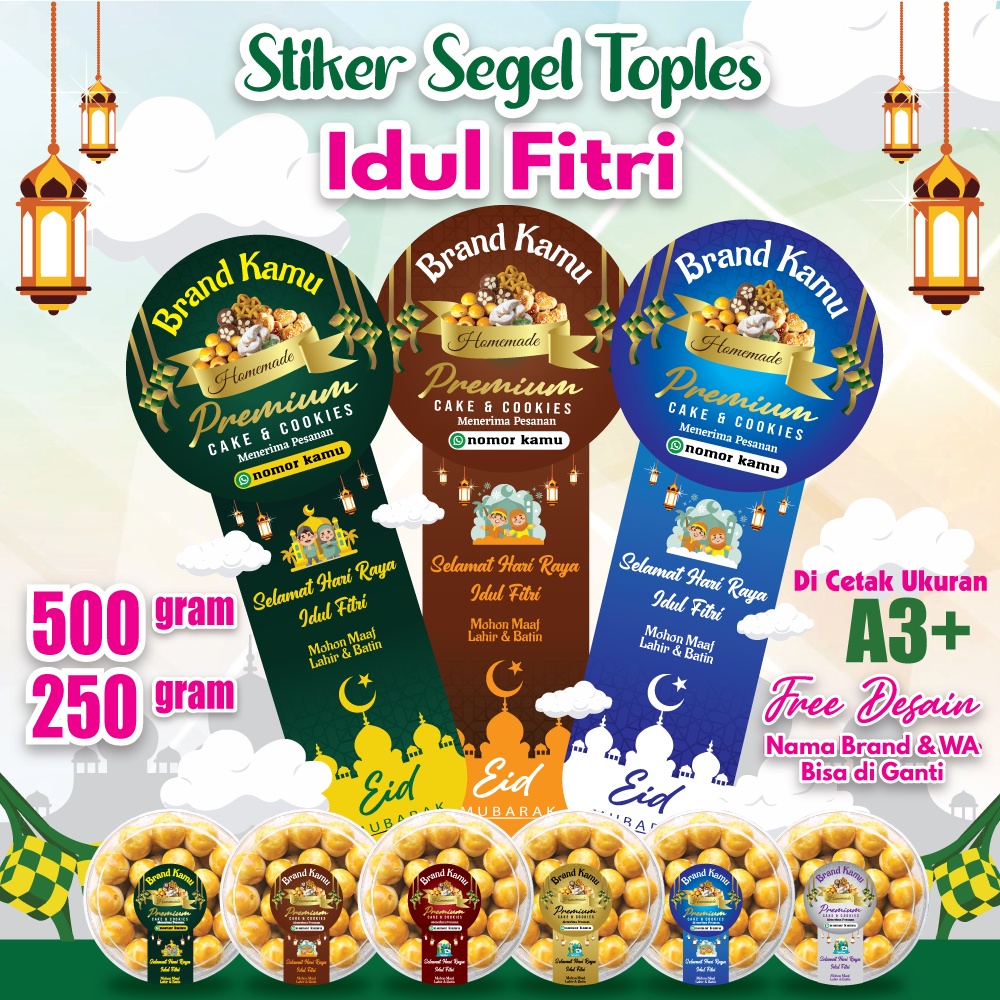 Jual Stiker segel Toples 250 - 500 gram Tema Idul Fitri / stiker segel ...