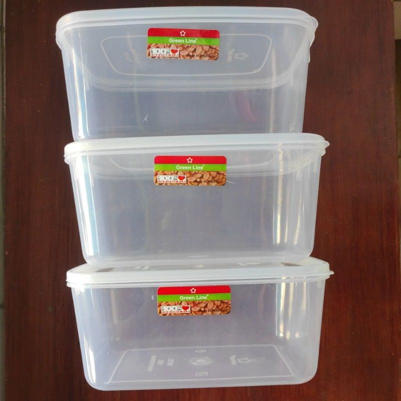 Jual 6 pcs toples greenline 1800ml / tempat makan / wadah kotak / toples bening = 35.000 ...