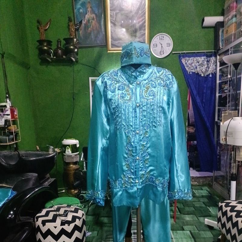 Jual basofi pengantin muslim biru muda preloved ️ | Shopee Indonesia