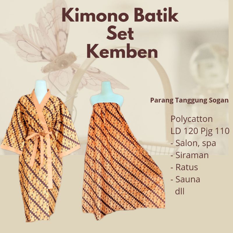 Jual Kimono Batik Set Kemben / Kimono Basahan / Baju Siraman | Shopee ...