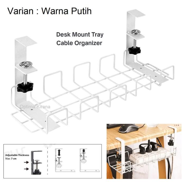 Jual Rak Ambalan Holder Jepit Bawah Meja Desk Mount Tray Cable ...