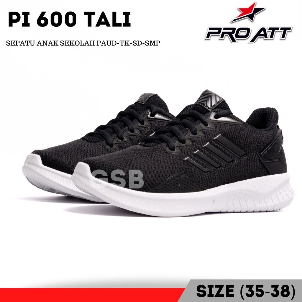 Jual Sepatu Sekolah Anak Laki Laki Perempuan Sneakers Tali Hitam Putih Casual SD SMP SMA Pro ATT ...