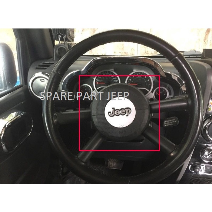 Jual Cover Klakson Logo Jeep Silver Jeep Wrangler Rubicon JK 2007-2010 ...