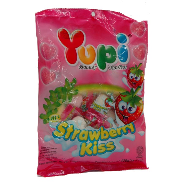 Jual YUPI STRAWBERRY KISS 110 GR - PERMEN | Shopee Indonesia