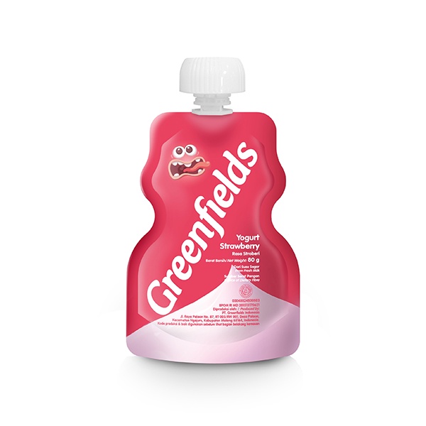 Jual GREENFIELDS KIDS YOGURT POUCH STRAWBERRY 80 GR | Shopee Indonesia