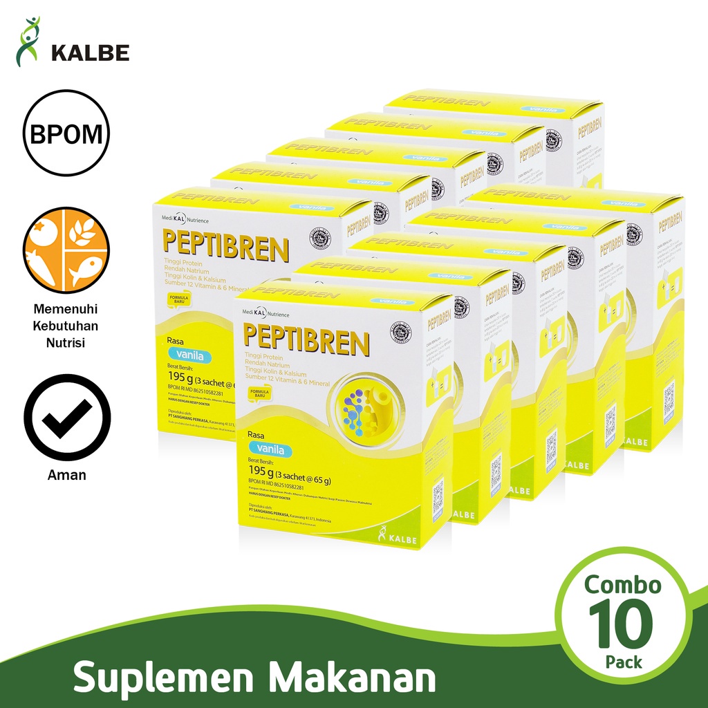 Jual Kalbe Peptibren Vanilla Susu Kesehatan Combo 10 Pack Pangan Olahan ...