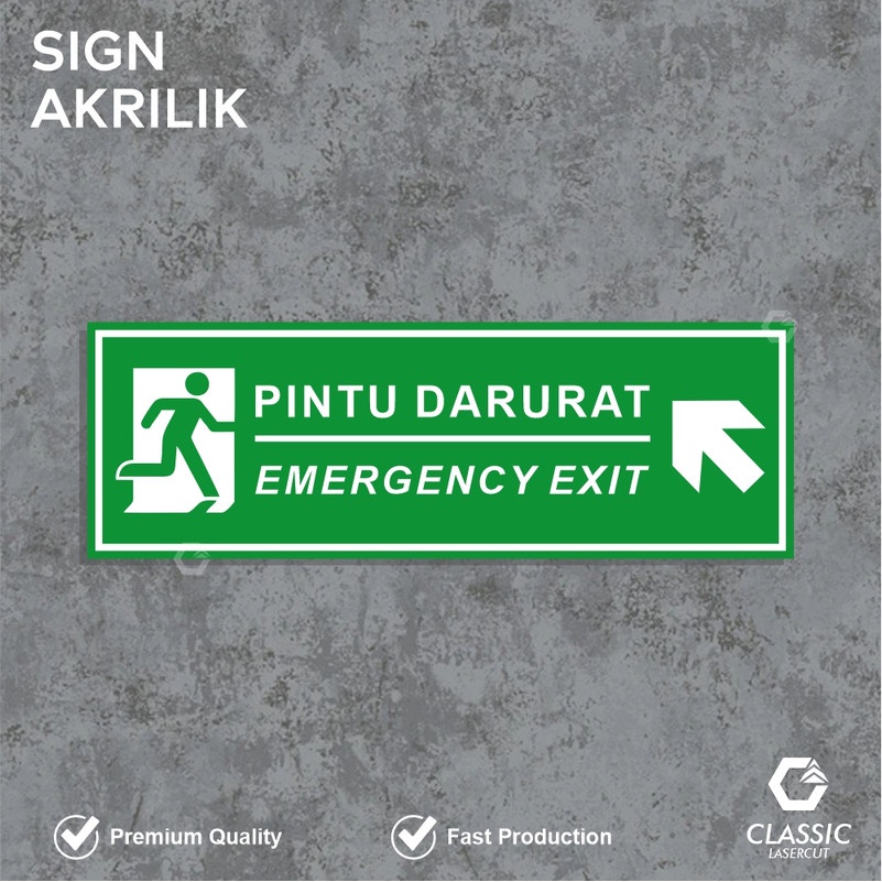 Jual Safety Sign Board Akrilik "Pintu Darurat - Kiri Atas " | Shopee ...