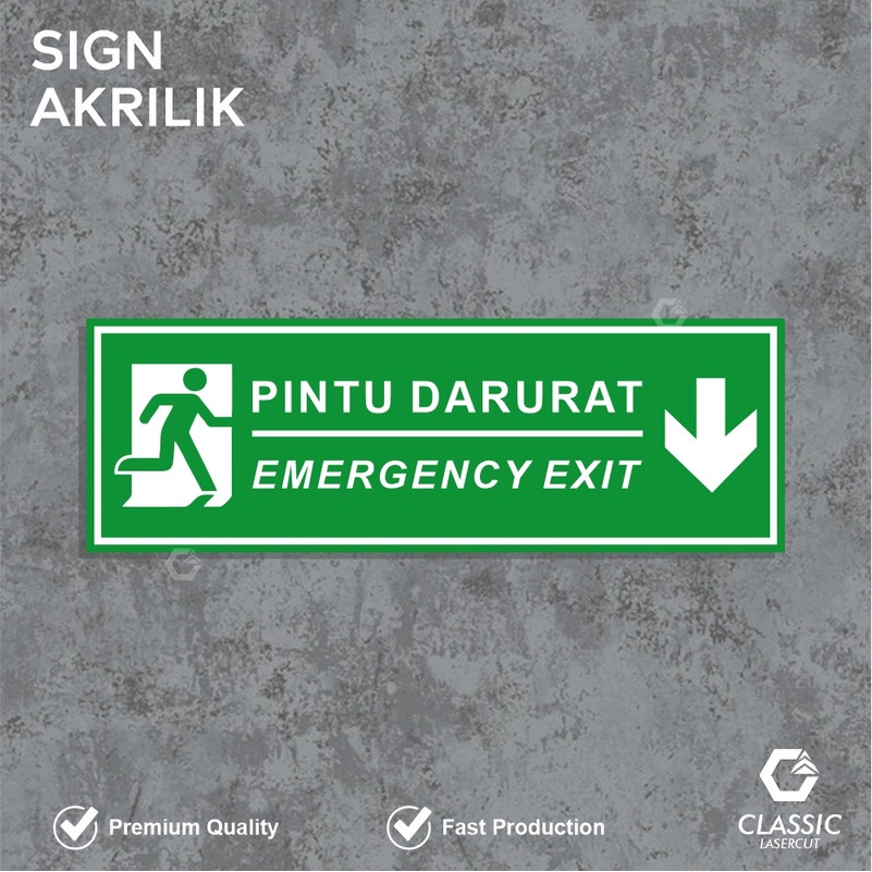 Jual Safety Sign Board Akrilik "Pintu Darurat - Bawah " | Shopee Indonesia
