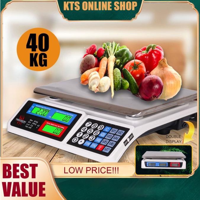 Jual Timbangan Buah Digital 40KG/ Digital Computing Scale 40kg Double Displ | Shopee Indonesia